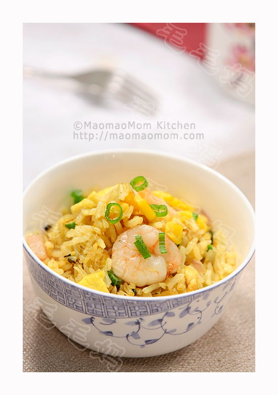 Curry shrimp rice stir fry 咖喱虾仁炒饭 | MaomaoMom® Kitchen 毛毛妈厨房